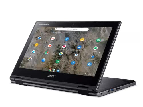 acer 2022 11.6" Convertible Touchscreen Chromebook Laptop, AMD A-Series A6-9220C Processor, 4GB RAM, 32GB Flash Storage, AMD RadeonTM R5 Graphics, Chrome OS, Black, 32GB USB Card