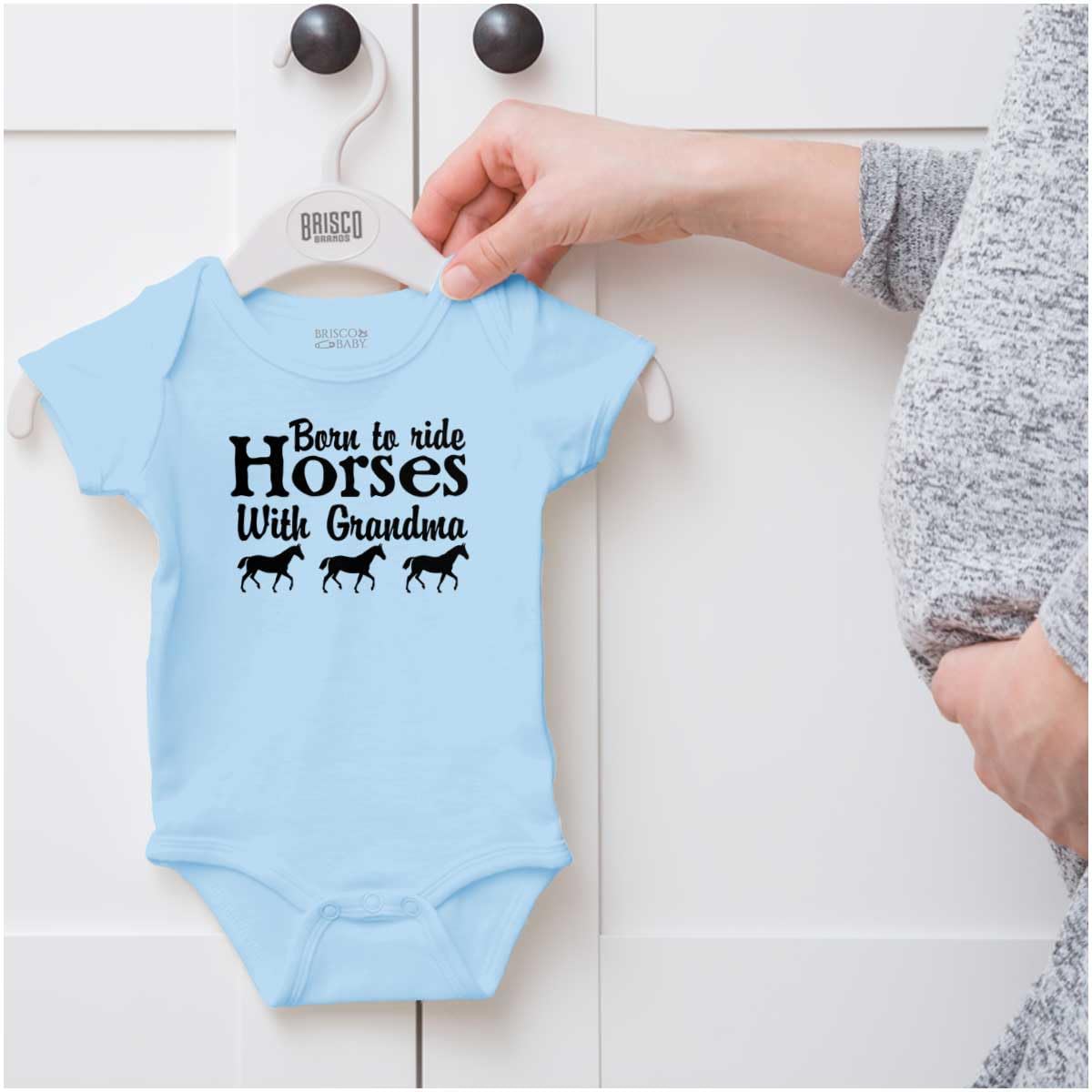 Born To Ride Horses With Grandma Baby Romper Boys or Girls