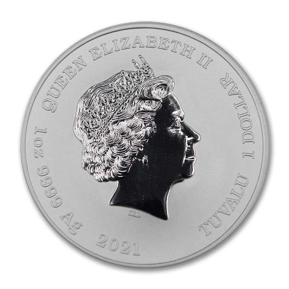 2021 AU Tuvalu 1 oz Silver Hades - Gods of Olympus Series Coin Brilliant Uncirculated with a Certificate of Authenticity $1 BU