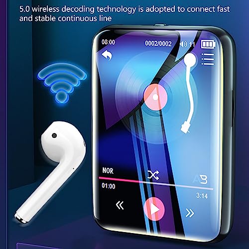 2.4inch Full Touchscreen MP3 Player with Bluetooth 5.0, Lossless MP4 MP5 Music Player with Built in Speaker, FM Radio Recorder
