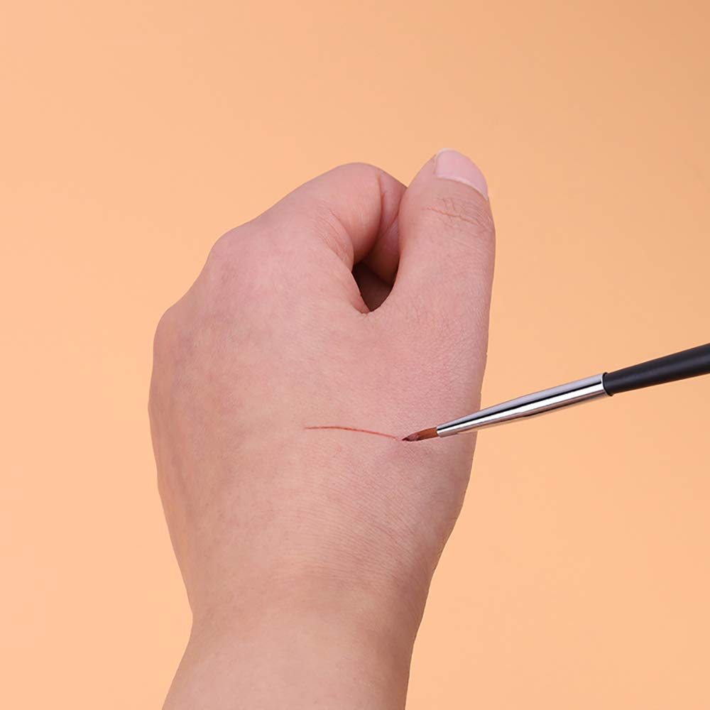 Eye Makeup Sable Eyeliner Brushes, 6 Pcs Ultra Fine Soft Sable Eyeliner Makeup Tools for Women to Accurately Apply Gel and Wet Powder