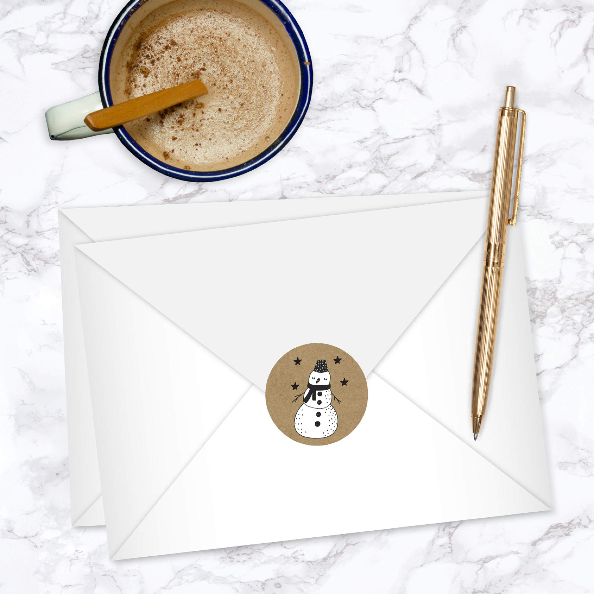 Black and White Holiday Animals Christmas Stickers / 500 Christmas Labels / 1.5" Round Winter Animals Envelope Seals / 6 Festive Designs