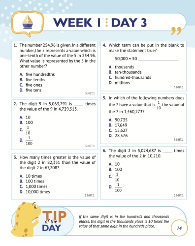 5th Grade Common Core Math: Daily Practice Workbook - Part I: Multiple Choice | 1000+ Practice Questions and Video Explanations | Argo Brothers (Next Generation Learning Standards Aligned (NGSS))