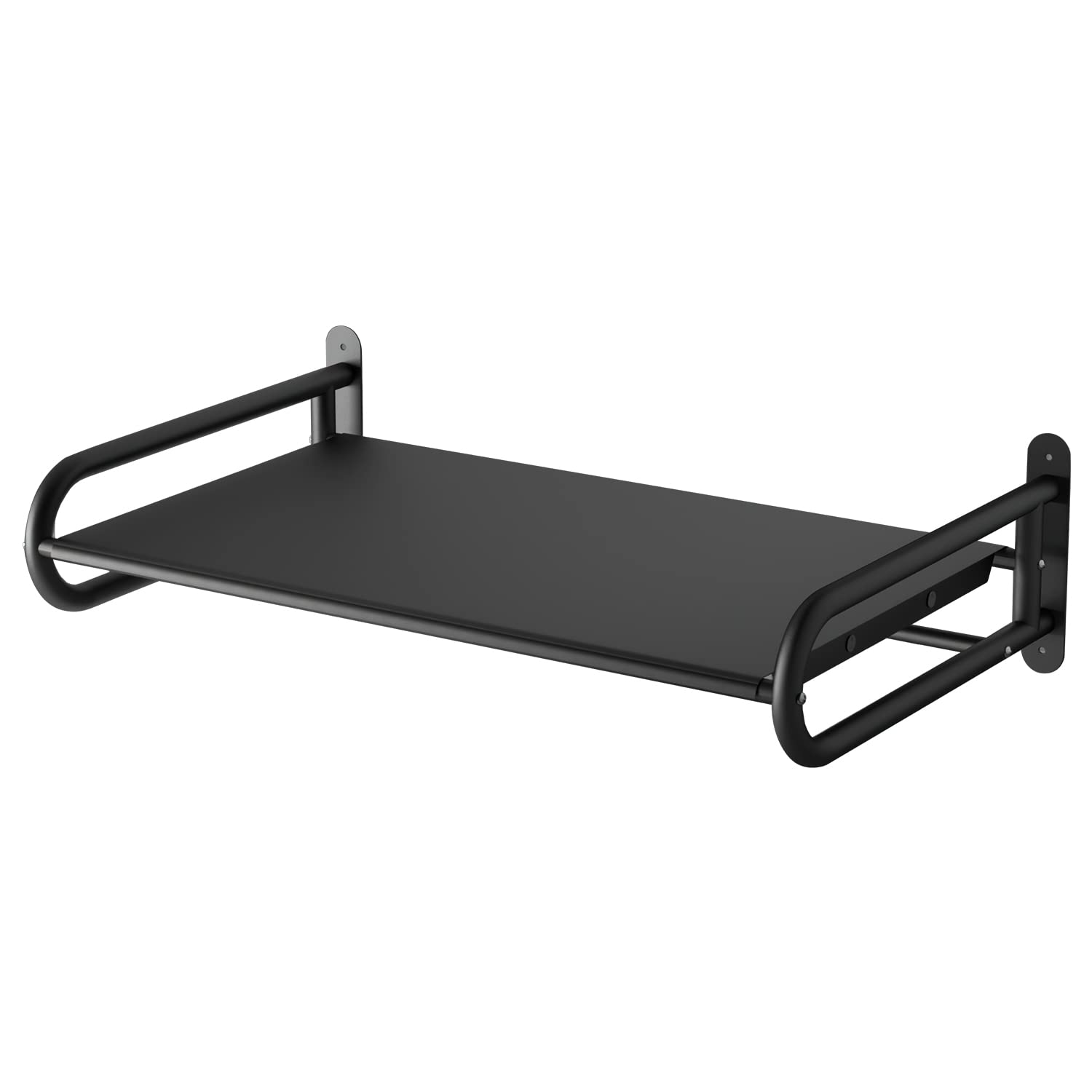 lanliebao 22 Inch Stainless Steel Wall Shelf Metal Shelving Heavy Duty Commercial or Household Grade Wall Mount Microwave Oven Shelf with Fixing Kit(Width 22 in Black)