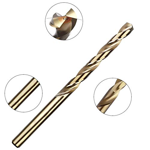 Metric 1.6mm Diameter Twist Drill Bits M35 HSS Straight Shank Cobalt Drill Bit Set HSS Champagne (10 Pcs)