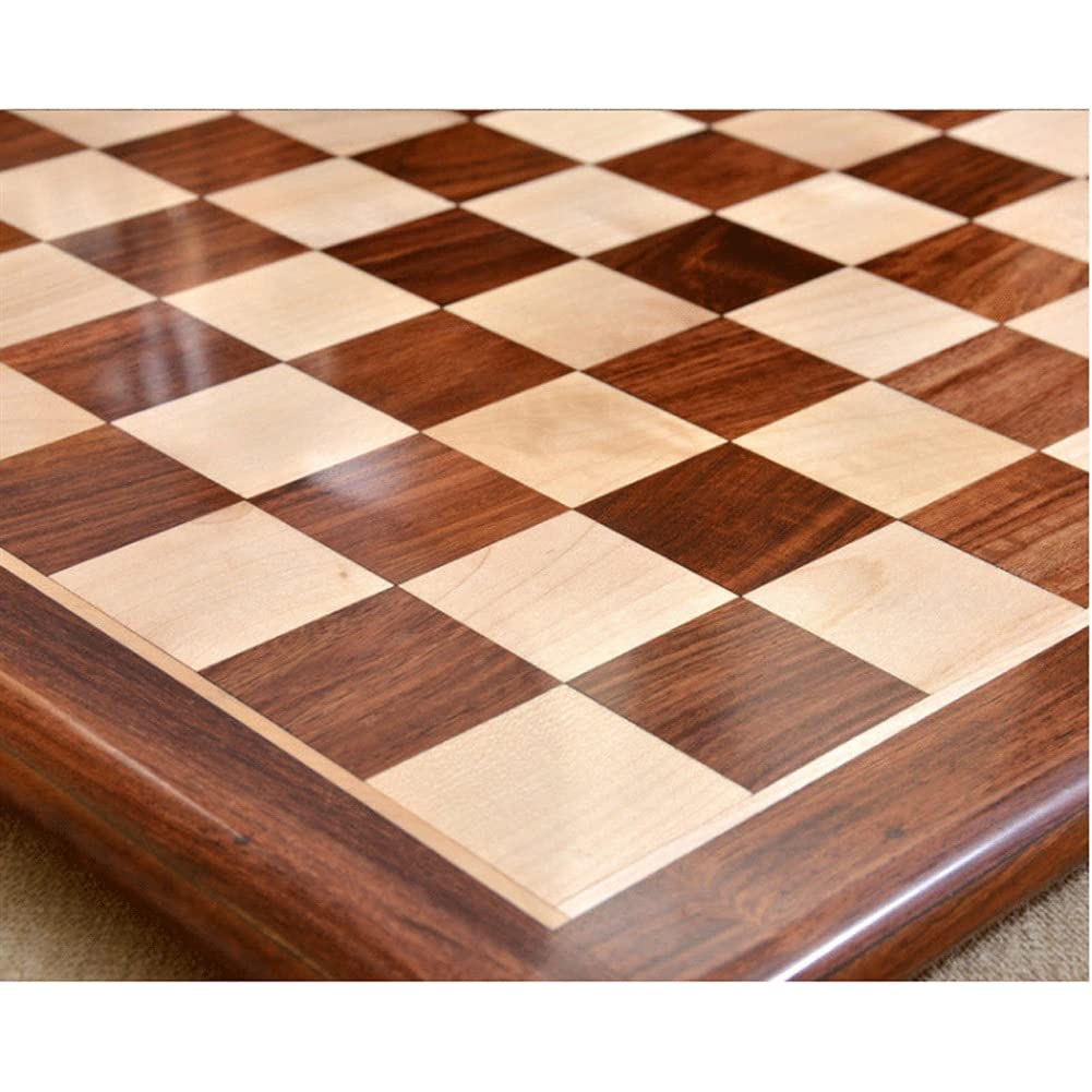 19x19in Classic Chess Board Boxwood and Dalbergiawood Chess Board 2cm Thick Chessboard for Adults Kids Gift,Board Only
