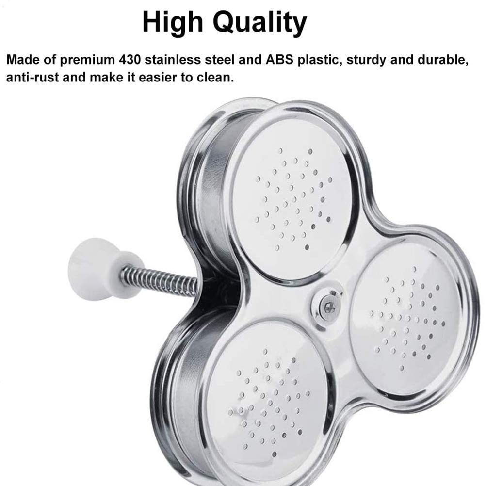3 Cups Egg Poacher,Poached Egg Maker Stainless Steel Egg Poaching Pan For Frying Eggs and Egg Mcmuffins Egg For Breakfast