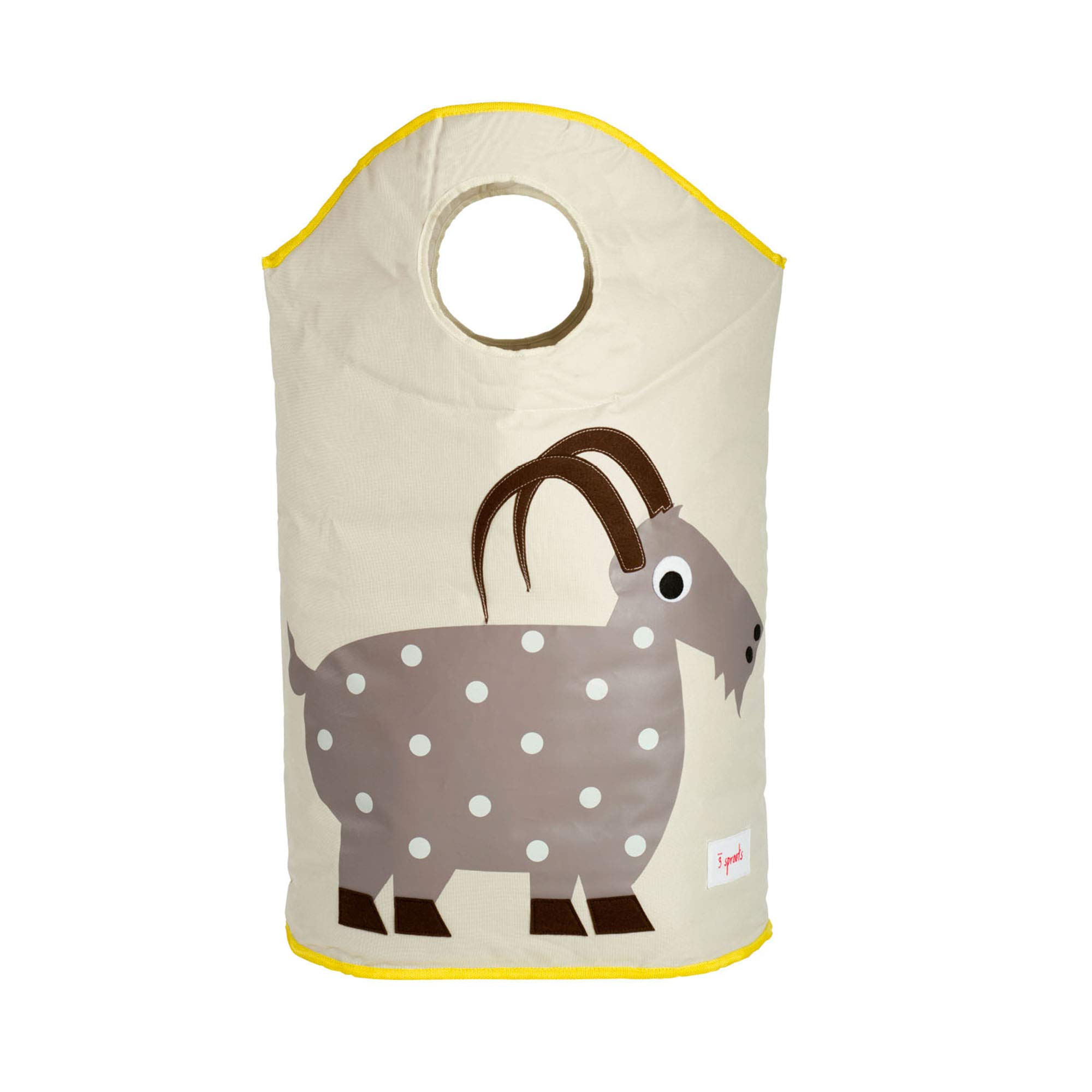 3 Sprouts Baby Laundry Basket for Nursery - Hamper with Handles/Lid, Large Storage Basket, Toy Bin, Room Decor - Kids Hamper, Baby Clothes Storage Organizer, Goat