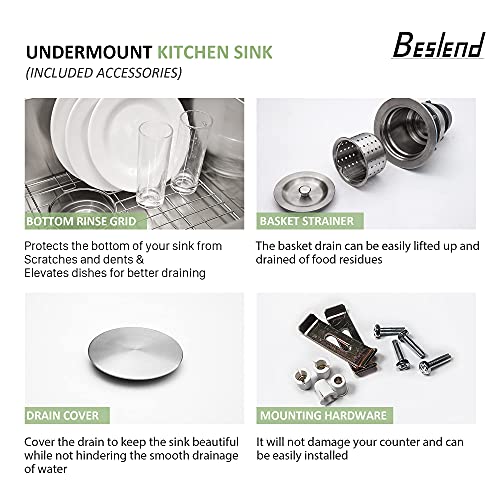 33 Inch Undermount Kitchen Sink - Beslend 33x19 Inch Undermount Sink Ledge Workstation Kitchen Sink Stainless Steel 16 Gauge 10 Inch Deep Single Bowl Kitchen Sink