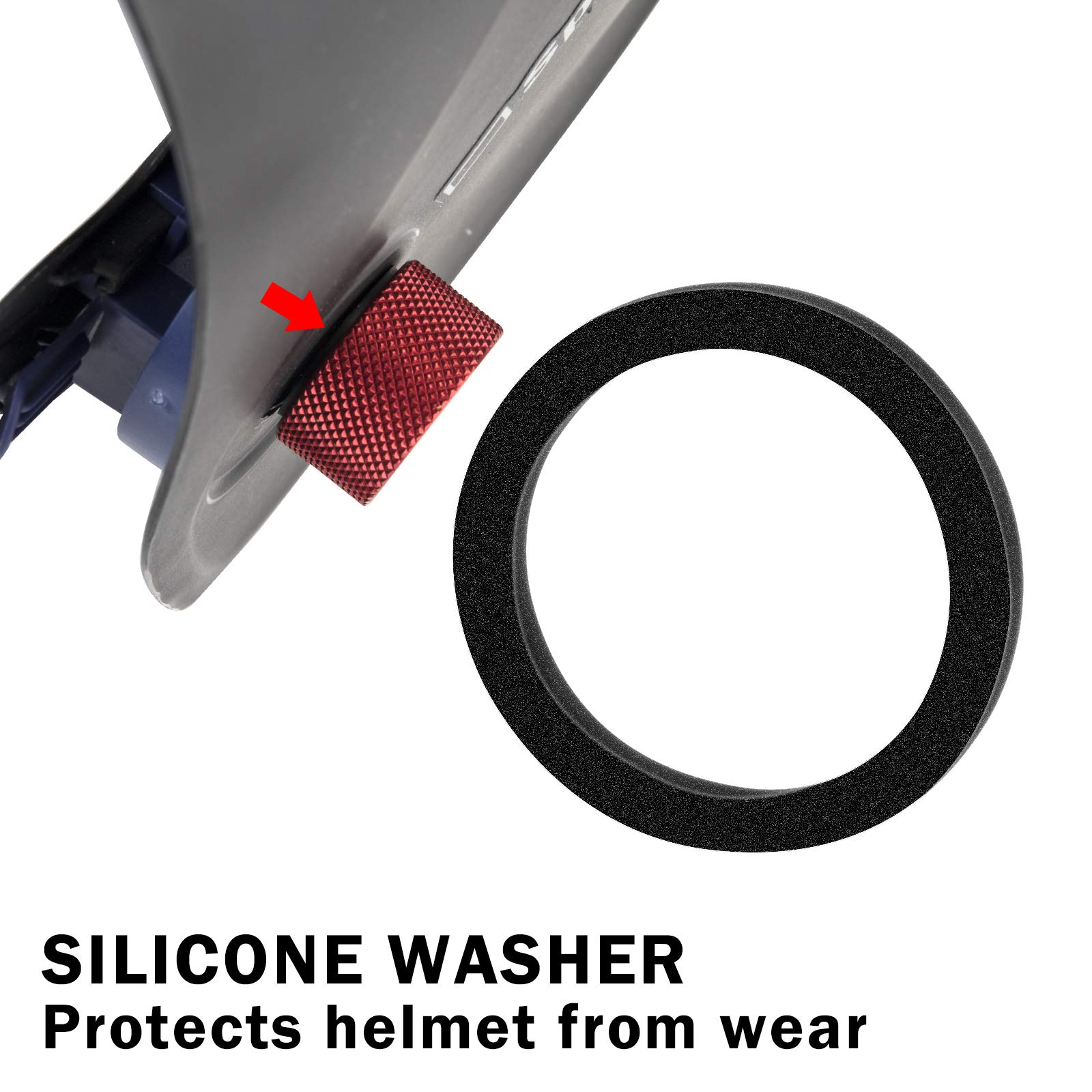 3mirrors Welding Hood (Pipeliner) Helmet Fasteners Red Headgear Replacement Parts Accessories Screws Flip Hood Aluminum - Anodized w/Silicone Washer Non-Slip 1 Pair