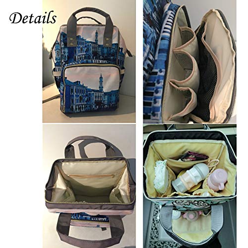 InterestPrint Personalized Pink Floral Diaper Backpack Personalized Mommy Nursing Baby Bags Nappy Bag Casual Travel BackPack for Mom Girl