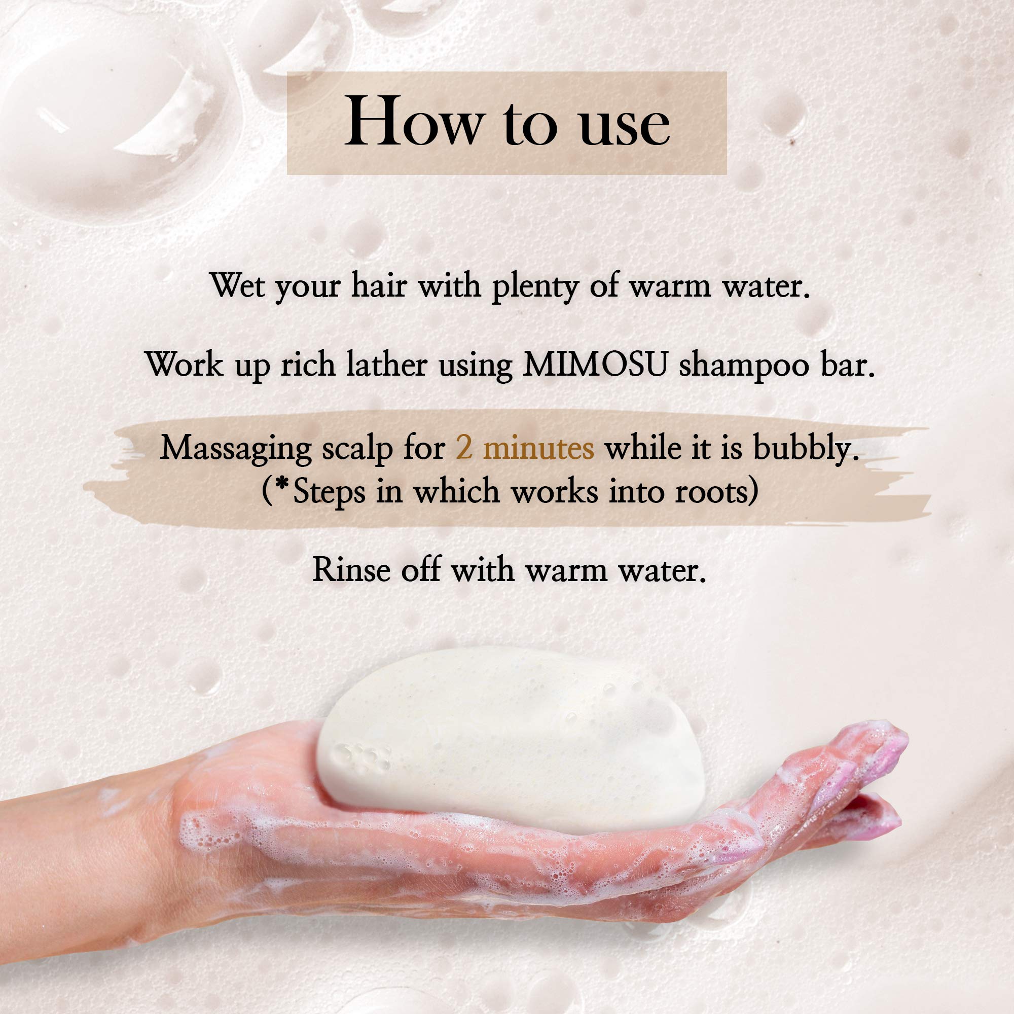 mimosu Fermented Rice Water Shampoo Bar 2 Pack – pH Balanced, Unscented Solid Shampoo for Hair Growth, Curly Hair, Natural Hair Care, Eco-Friendly, Korean Hair Care Formula
