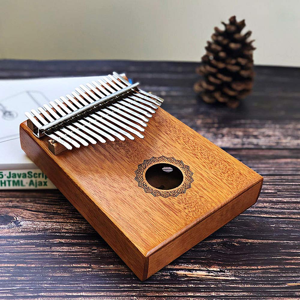 17 Key Kalimba Thumb Piano Wiht Study Instruction and Tune Hammer Portable Mbira Sanza African Wood Finger Piano