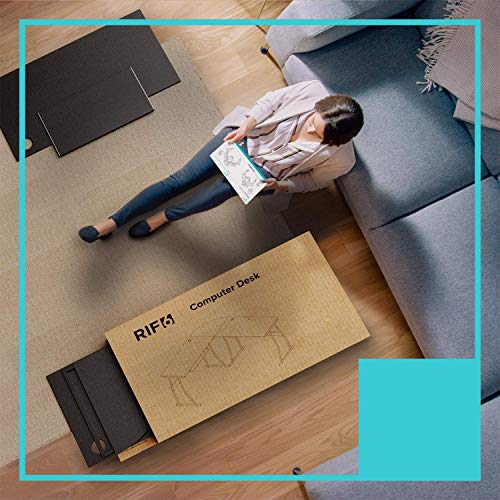 RIF6 L-Shaped Computer Desk - 59.4" Home Office Corner Desk with Adjustable Keyboard Tray - Durable Black Surface Study Table for PC Laptop Gaming and Writing - with Sturdy Adjustable Steel Legs
