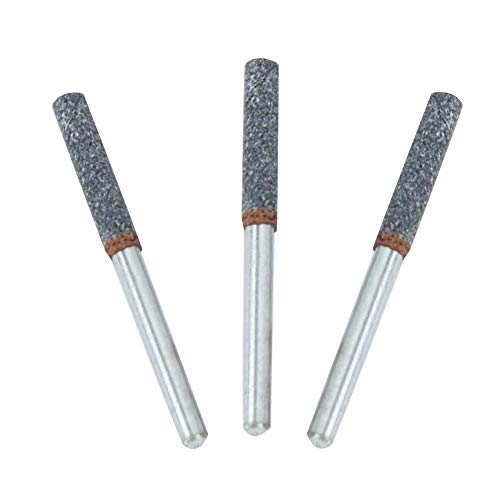 3Pcs 4mm 5/32in Diamond Chainsaw Sharpener Grinding Stone Burr Stone File Sharpening Tool for Rotating Tool