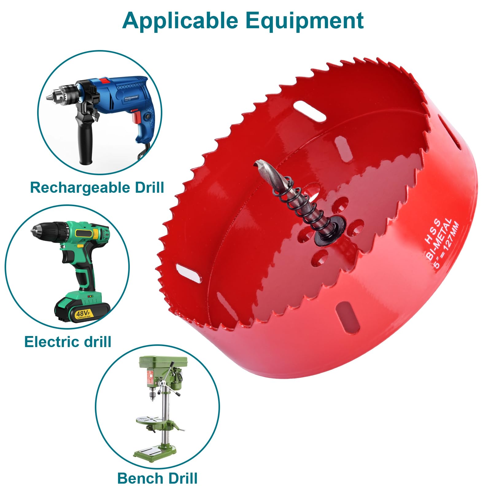6 Inch(152mm) Hole Saw for Wood, Plastic Board, Ceiling, Drywall, Plasterboard, and Metal Sheet - HSS Bi-Metal Hole Cutter with Pilot Drill Bit