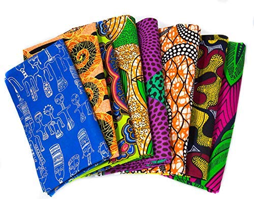 6 Random Fat Quarter Bundle/African Fabric/ 6 Quarter Pieces WB240