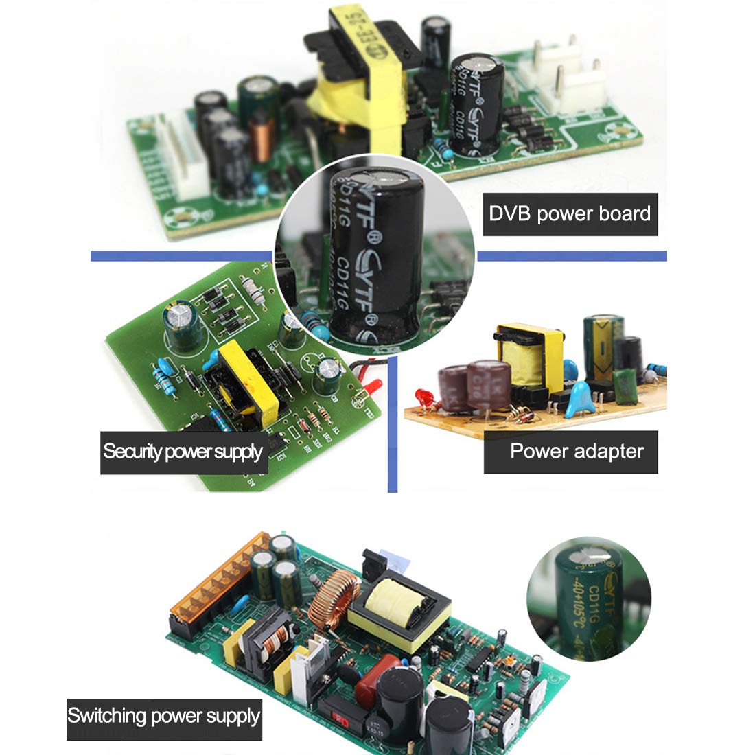Tnisesm 535Pcs Electrolytic Capacitor 24 Value Range 0.1uF-1000uF Assortment Kit with Aluminum Radial Leads TN04-24Z