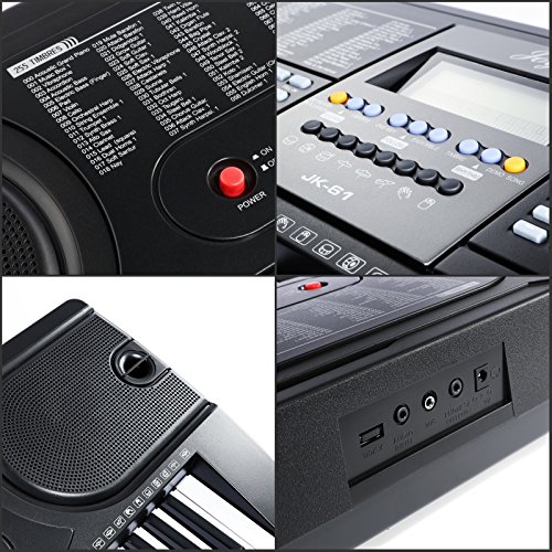 61-Key Electronic Keyboard Pack with Headphones,Microphone,Stand,Stool,and Power Supply-The electronic keyboards (Pack of 1)