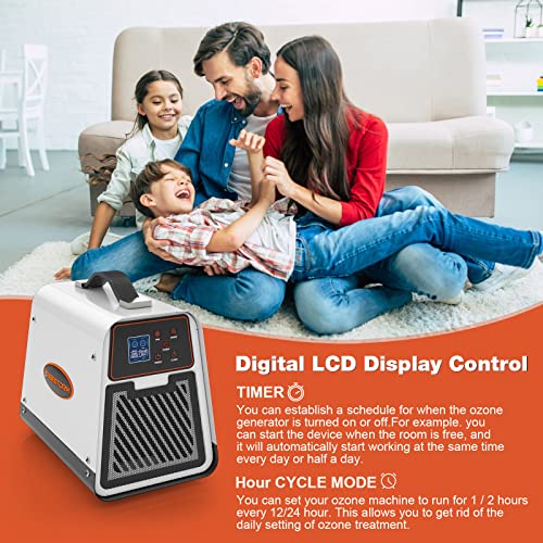 Abestorm Commercial Ozone Generator 7,000mg/h Portable Ozone Machine for Cars, Industrial O3 Air Purifier Generator for Odor Removal, Rooms, Pets, Smoke(OZ-G700)