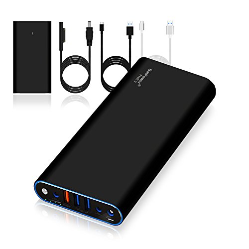BatPower ProE 2 ES10B 148Wh MS Surface Power Bank for Surface Book 3 2 1 External Battery Surface Laptop 4 3 2 1 Surface Pro X 8 7 6 5 4 3 Go Portable Charger and Surface 120W Slim Charger Adapter