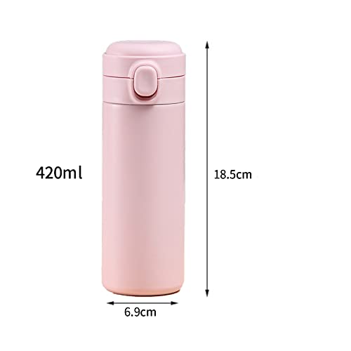 420ML Insulated Bottles, Insulated Stainless Steel Water Bottle (Pink)