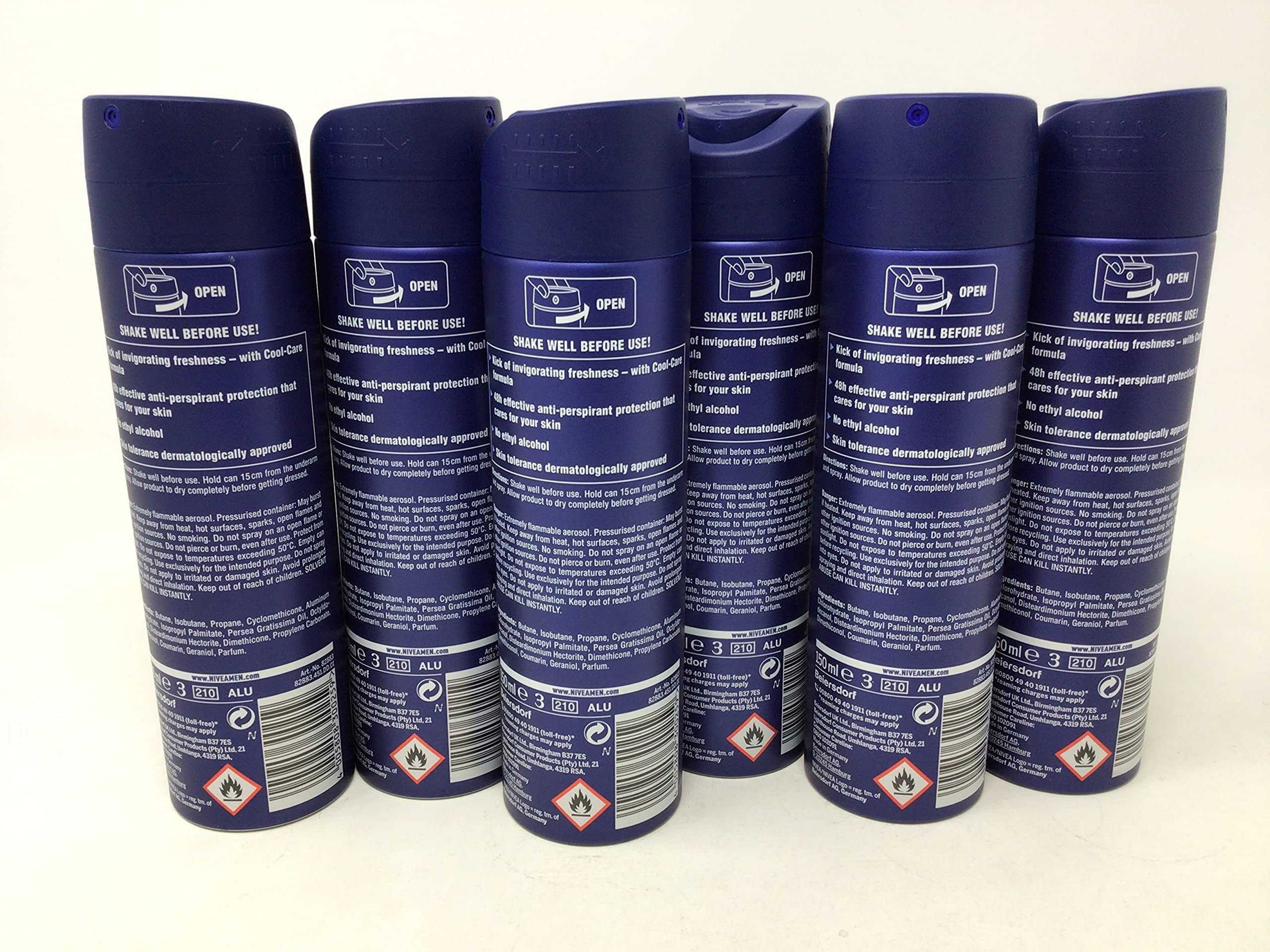 6 x Nivea Men Cool Kick 48h Anti-Perspirant 150ml by Nivea Men