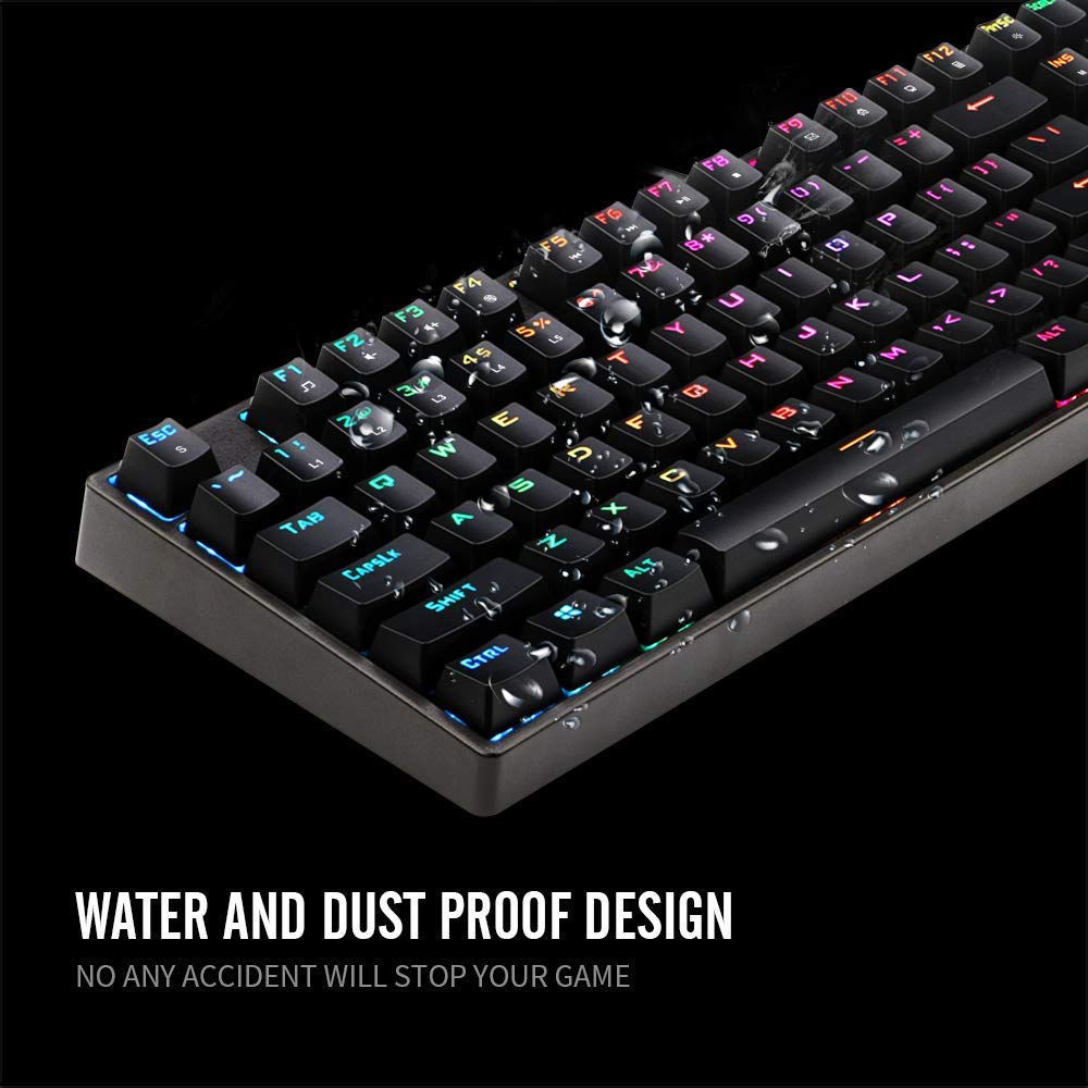 1ST PLAYER TKL RGB Gaming Mechanical USB Wired Keyboard DK5.0 LITE Cherry MX Brown Switch Equivalent Compact 87 Keys NKRO Tenkeyless LED Backlit Computer Laptop Keyboard for Windows PC Gamers