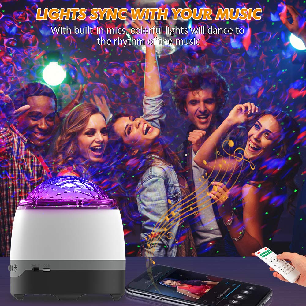 Galaxy Projector, Star Light Projector for Bedroom, Sleeping Soothing White Noise Sound Machine with Remote, Timer, Music Speaker, 8 Soother Sounds Ocean Wave Projector for Baby Kids Adults Relaxation