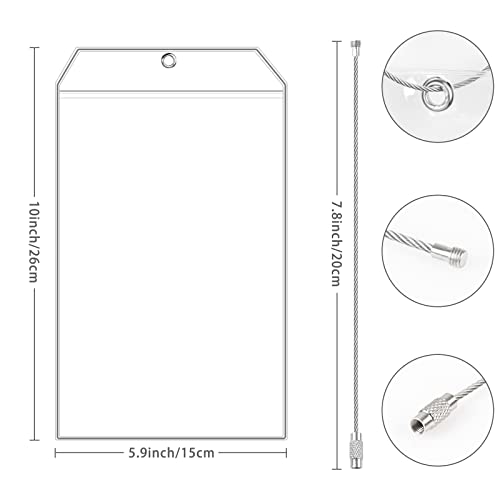 6 Pack Golf Luggage Tag 9" x 6" - Extra Large Travel Luggage Bag Tag Plastic Clear Luggage Tag Pouch for Shipping Golf Bag, Suitcases, Cruis