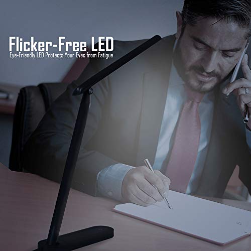 AULTRA LED Desk LAMP Light - Touch Control Desk Lamp with Multiple Brightness Level - Lights for Bedroom, The Office Desk, Reading Lamps, Bedside Table and Standing Desk (Black)
