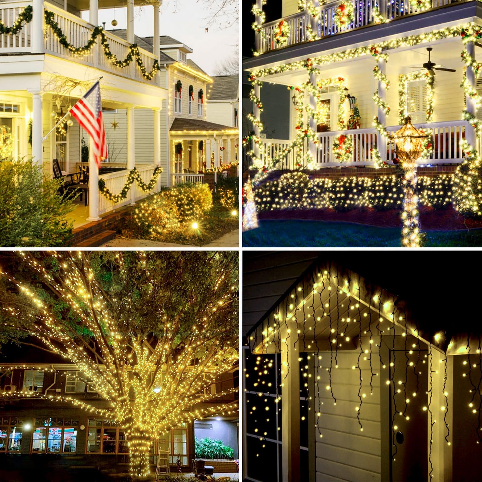 2-Pack Solar String Lights Outdoor, 200 LED Extra-Long 72FT Waterproof Solar Christmas Lights with 8 Lighting Modes, Solar Tree Lights for Xmas Party Wedding Garden Yard Home Decorations (Warm White)