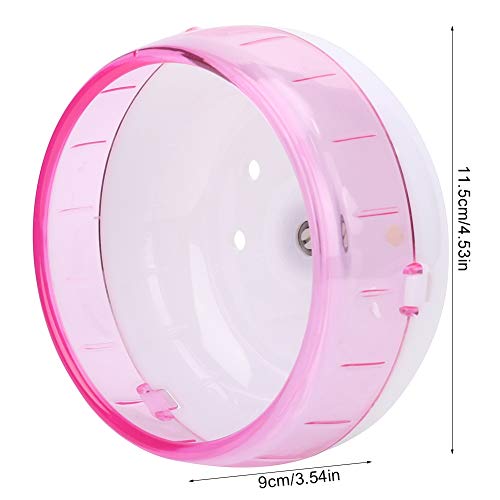Hamster Wheel, 11.5cm Plastic Silent Spinner Hamster Exercise Running Wheel Toy for Small Pets Syrian Hamster Rat Gerbil(Pink)
