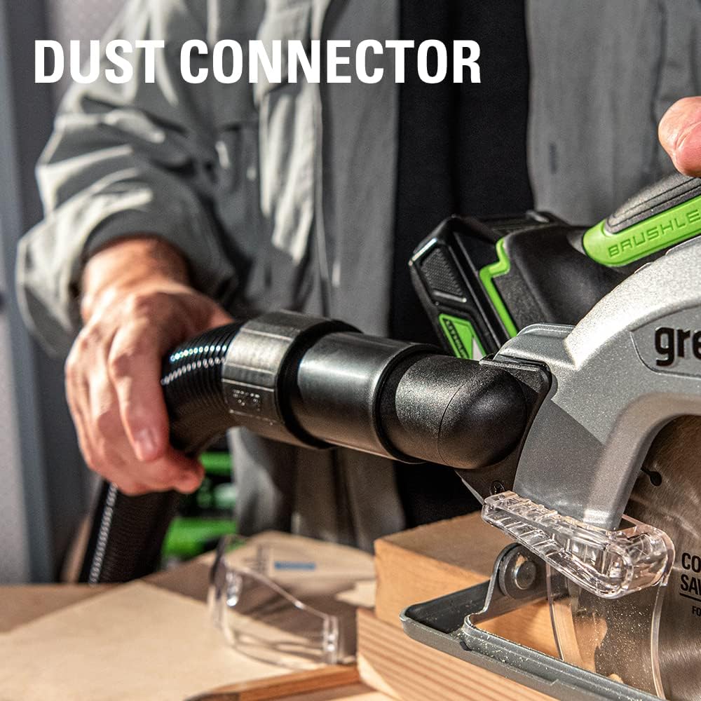 Greenworks 24V Brushless 7-1/4-inch Circular Saw,4,500 RPM,0-45 Degree Bevel Capability,with Charger and 24V 4Ah USB Battery
