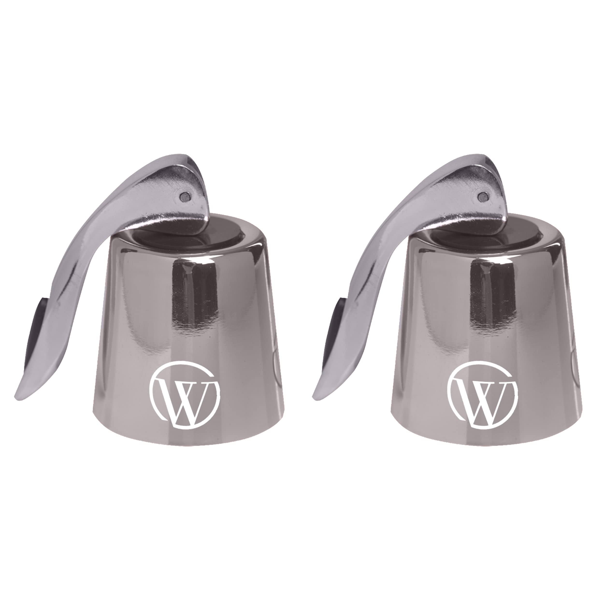 2-PACK Wine Bottle Stopper, Plug with Silicone, Wine Saver, Keeps Wine Fresh, Best Wine Gift For Wine Lovers (Stainless Steel)