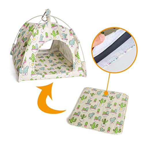 Mydays Bird Nest House Bed, Parrot Hamster Habitat Cave Hanging Tent Hammock (S, White)