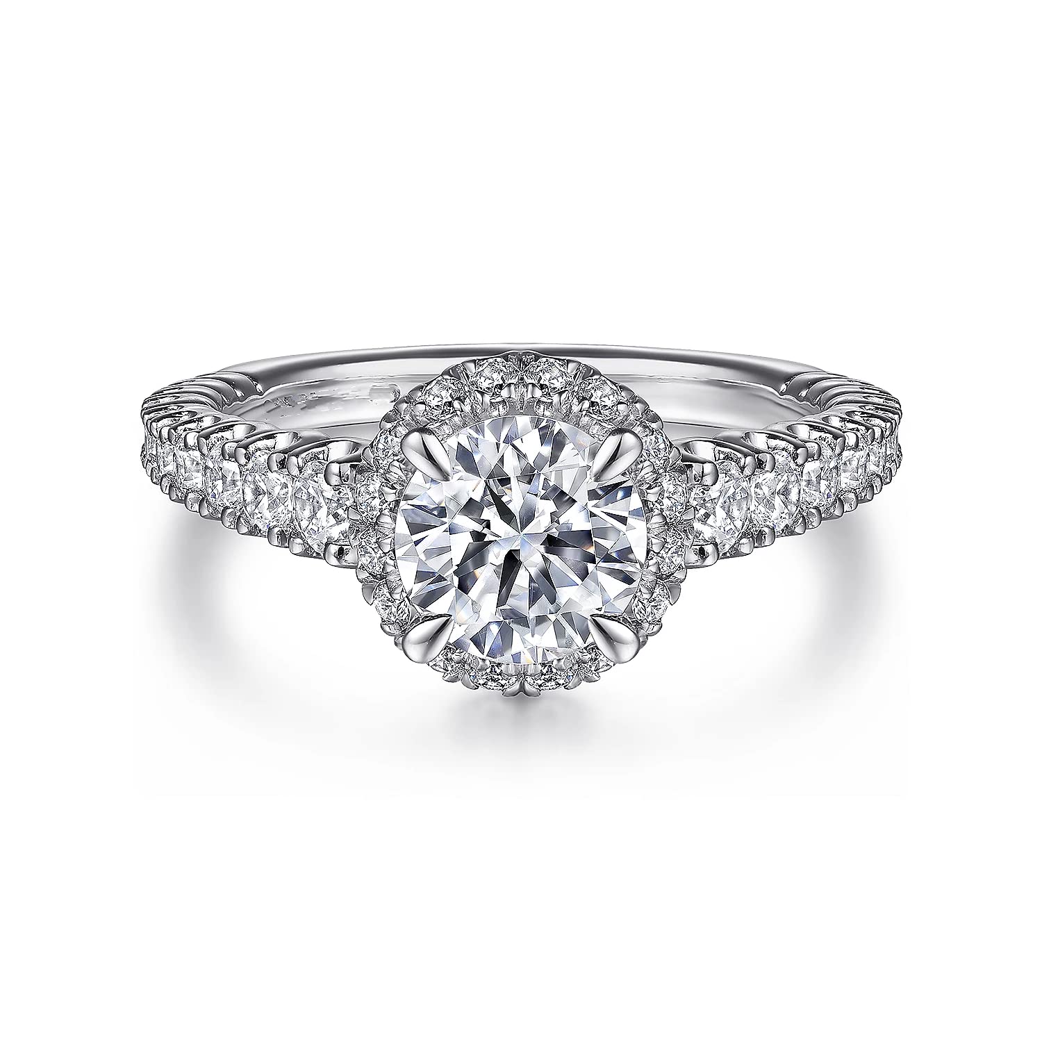 2 CT Round Cut Halo Engagement Ring For Women Moissanite Ring In White Gold & Sterling Silver Promise Ring Anniversary Ring Handmade jewelry (White Gold, 5)