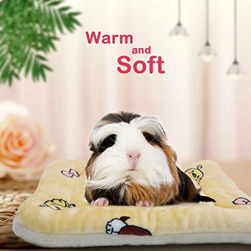 Rypet Small Animal Bed 2PCS - Rabbit Bed House Winter Warm Fleece Sleep Pad for Squirrel Hedgehog Bunny Chinchilla and Other Small Animals, Random Color