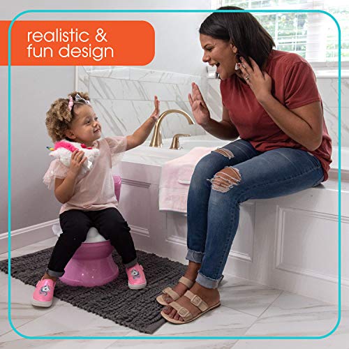Summer My Size Potty Lights and Songs Transitions, Pink - Realistic Potty Training Toilet with Interactive Handle that Plays Music for Kids, Removable Potty Topper/Pot, Wipe Compartment, Splash Guard