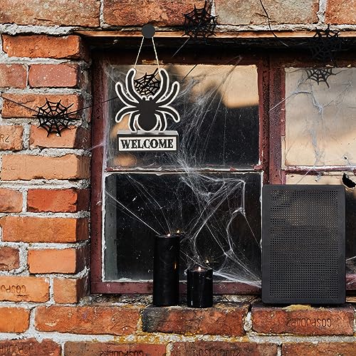 ABOOFAN Halloween Wood Table Decor Black Bat Spider Wooden Cutouts Figurine Wood Welcome Sign Haunted House Party Table Decor