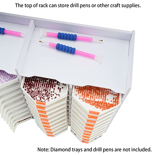 40 Grids Diamond Painting Tray Organizer Holder Drill Pen & Multi-Boat Tray Storage Rack Art Diamond Painting Accessories Kits, for Big Size Trays