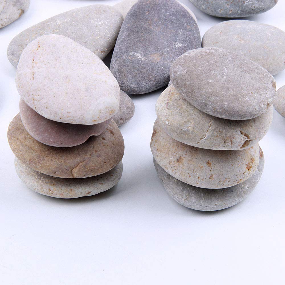 20 pcs 2-3 inch Natural Rocks for Painting Kindness Rocks Crafting Party Pack Bundle River Stones for Painting Crafts â Natural Smooth Surface Arts & Crafting Rock Painting Supplies for Kid Painters