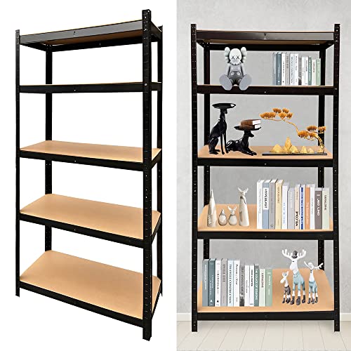 AUTOFU Boltless Metal Shelves for Workshop/Shed/Garage/Kitchen/Office/Warehouse/Basement, 5 Tier Storage Shelving Unit Freestanding Storage Racking 59x28x12inch(H*W*D)