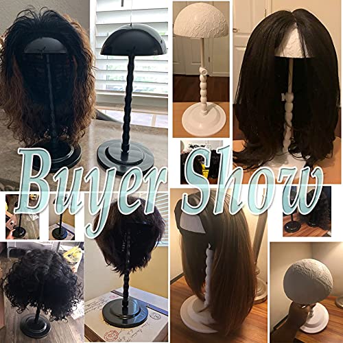 FDBJulyy 4 PCS Wig Stand Wig head Stand Wig head,4 PCS Wig Stand for 14.2 Inch wigs Portable Wig Holder Hat Display Portable Travel Wig Holder Stands for Multiple Wig Head Stand Stable (4 Pack Black)