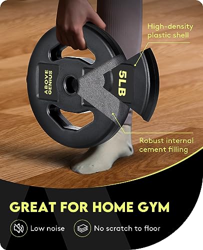 Abovegenius Barbell Weight Set for Lifting, 45 Lb Weight Bar Set with Adjustable Weights for Workout Bar for Home Gym (Black)