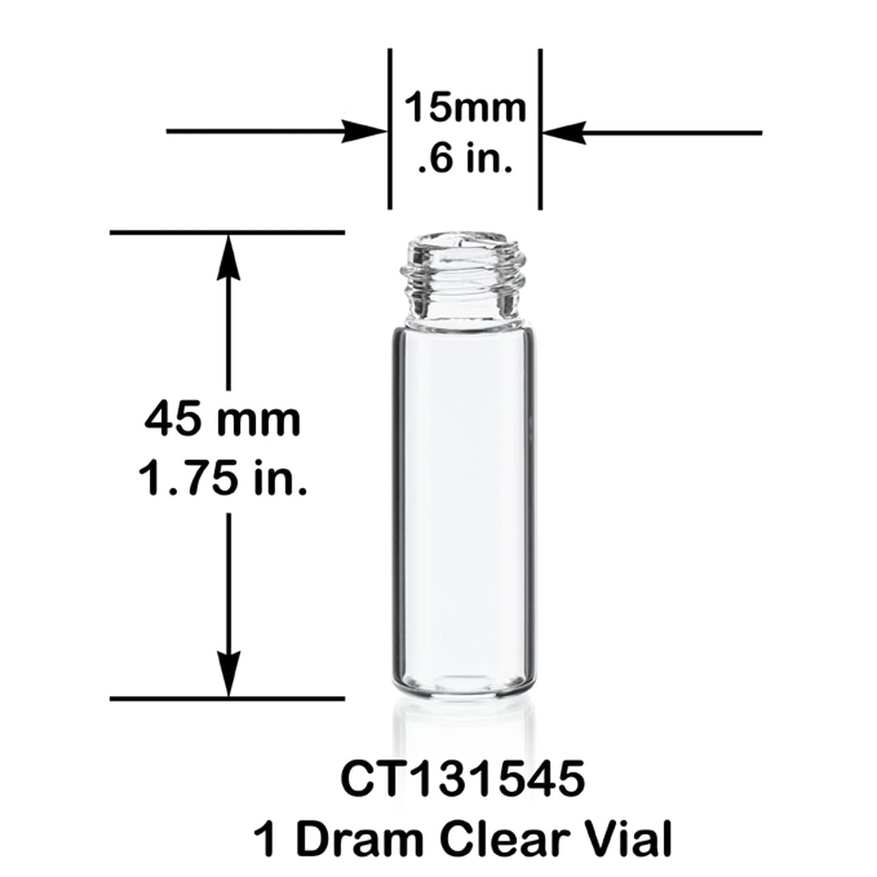 Ananda Corporation 144 PCS, 15mm X 45mm [1 Dram, 4ml] Clear Glass Vials with Plastic Cone Liner Cap
