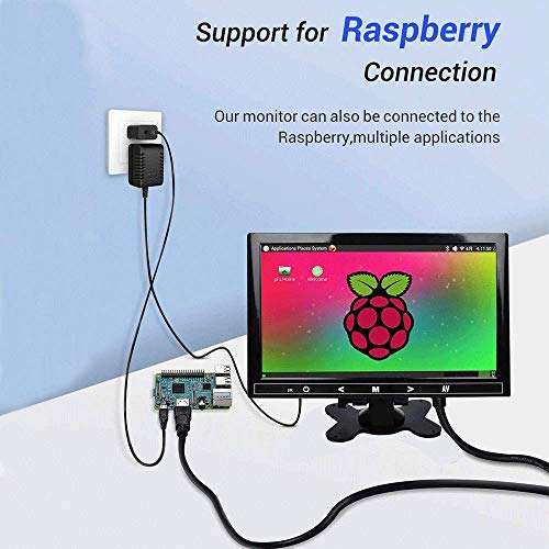bosstouch 11.6" Inch Security Monitor HDMI/BNC/AV/VGA/USB Input 1366x768 IPS Resolution Touch Buttons Mini Video Camera Audio Monitors & Displays TV Screen