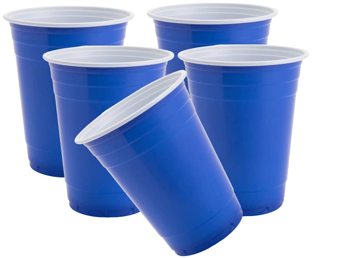 1InTheHome Blue Cups 16 Oz, Disposable Blue Plastic Party Cups (100 pack)