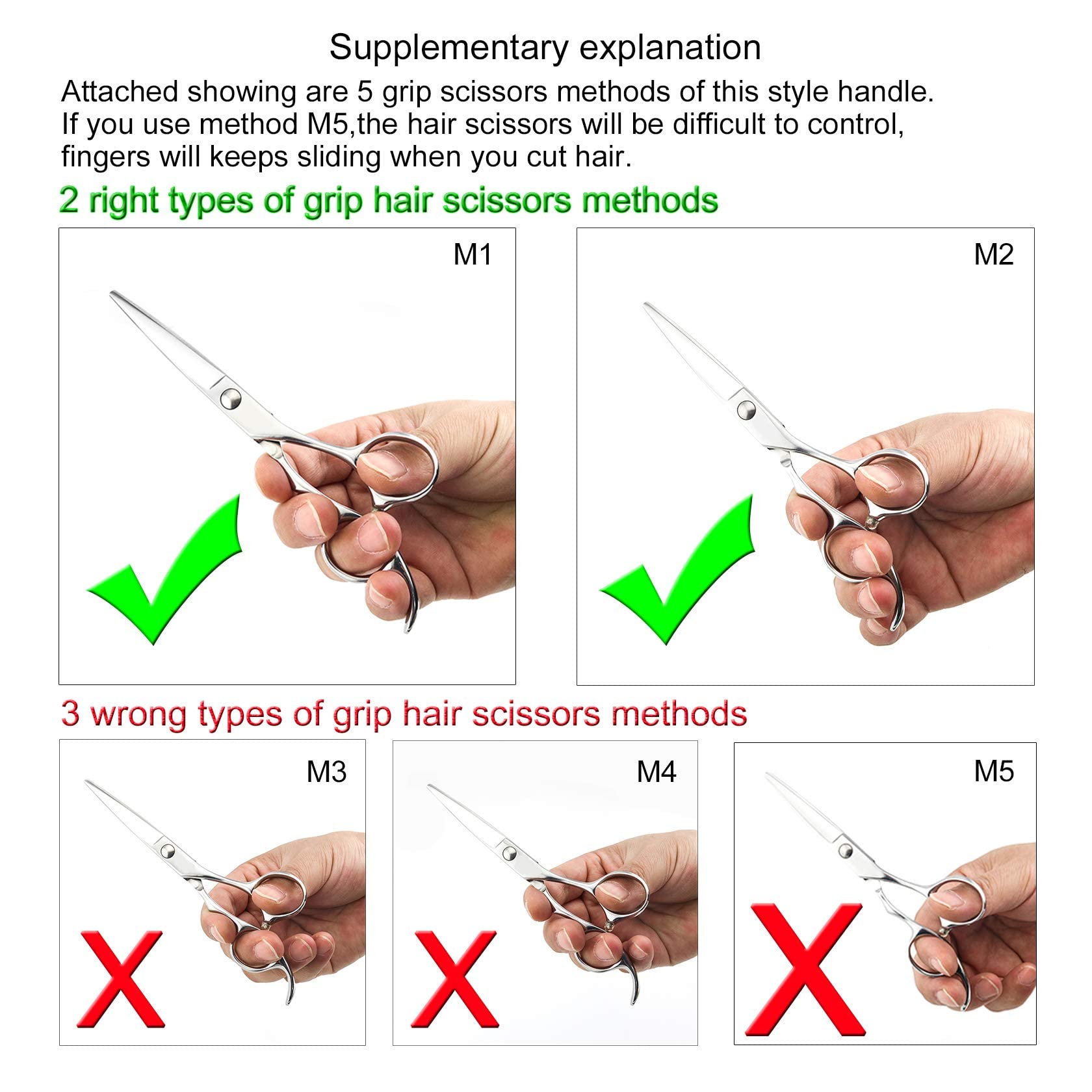 6" Professional Hair Scissors Cutting Shears 440C Hair Cutting Scissors Haircut Scissors Sharp Barber Scissors Barber Shears Convex Edge KINSARO