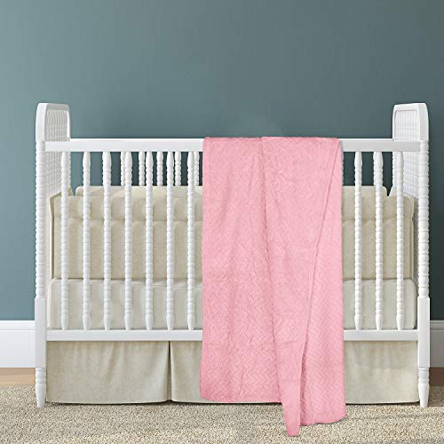 Baby Blanket Flannel, Cozy Throw Blankets for Newborn Infant and Toddler, Super Soft and Warm Receiving Baby Blanket for Crib Stroller (Pink 30 * 40")